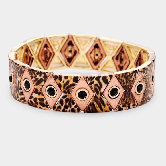 Jewelry | Rhombus Pattern Metal Bracelet | Poshmark
